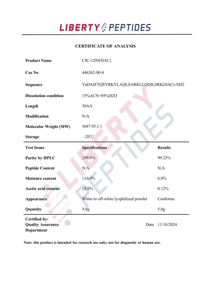 CJC 1295 + DAC - Liberty Peptides