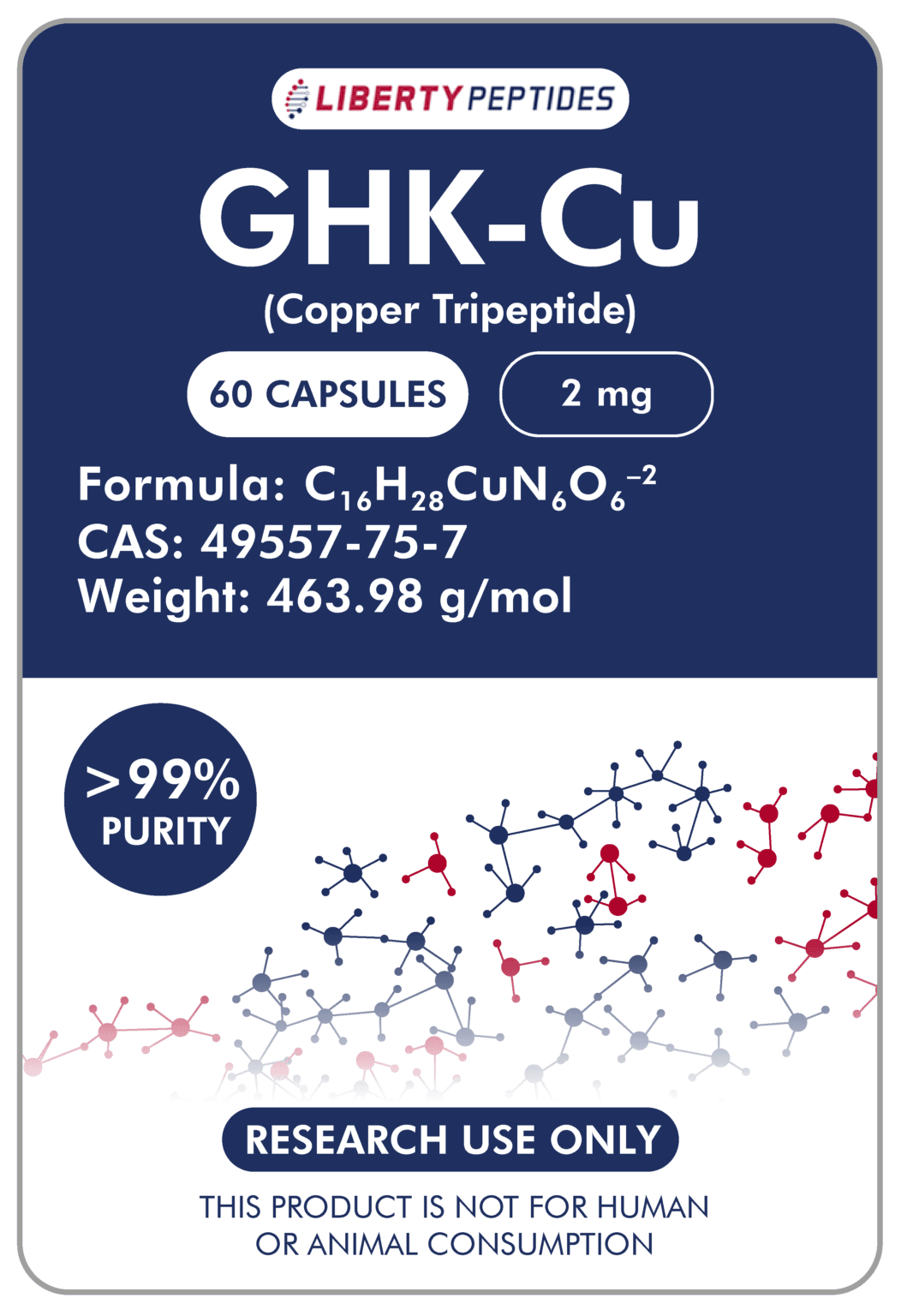 GHK-Cu (Copper Tripeptide) (2mg x 60) - Liberty Peptides